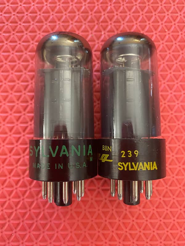 Matched Pair Sylvania 6V6 6V6GT Silver Top Vacuum Tubes | Reverb UK
