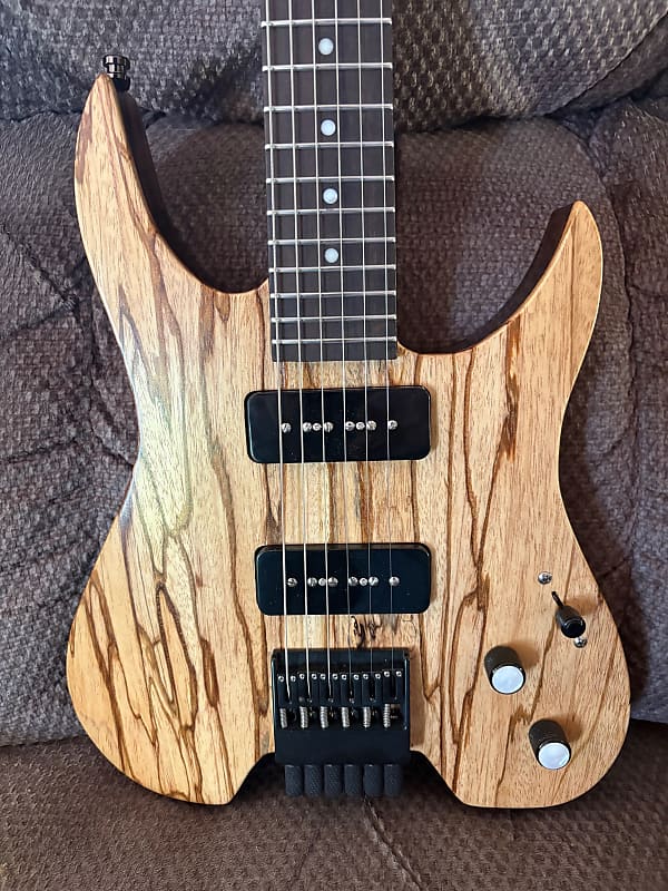 Custom Headless Guitar Pale Moon Ebony Top On a Rosewood body | Reverb