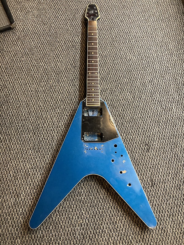 Cort Set Neck Flying V Dark blue Husk Project | Reverb
