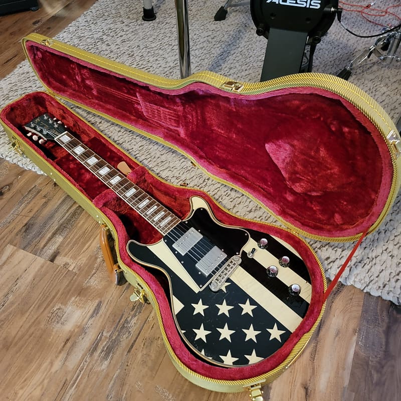 Rock N Roll Relics Thunders Custom Black Flag Electric Double | Reverb