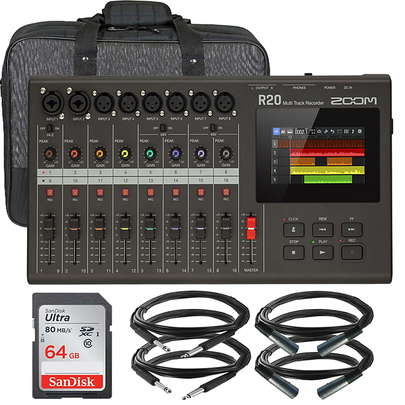 Zoom R20 Portable Multitrack Recorder + 2x XLR Microphone | Reverb