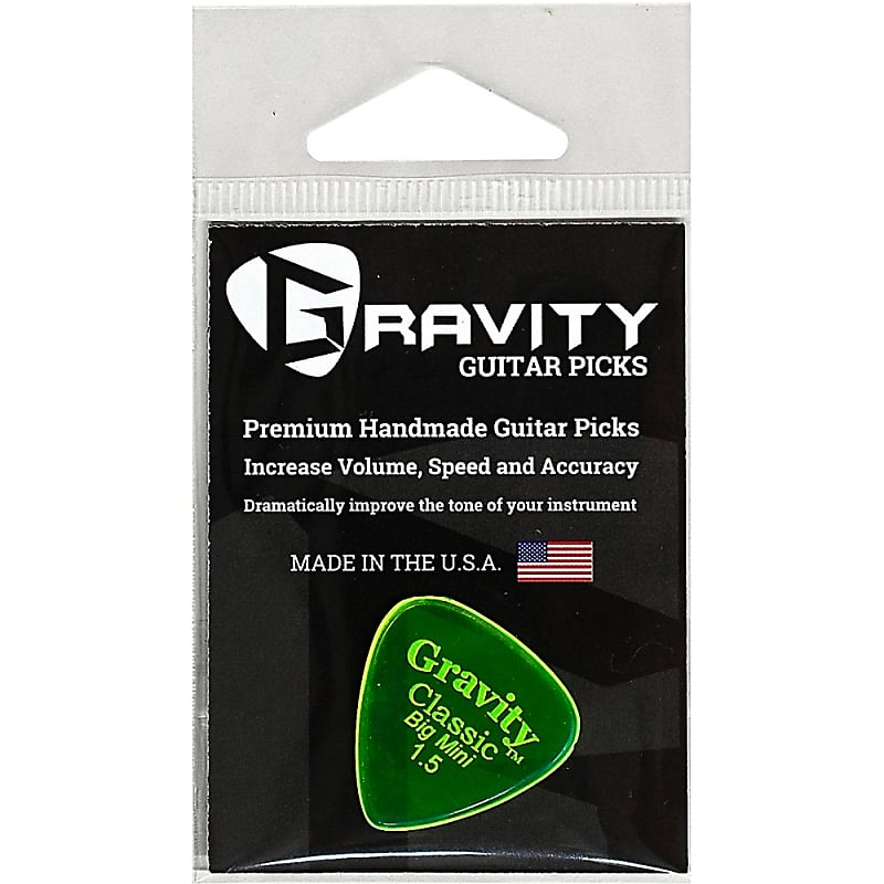 GRAVITY PICKS Classic Big Mini Polished Fluorescent Green | Reverb