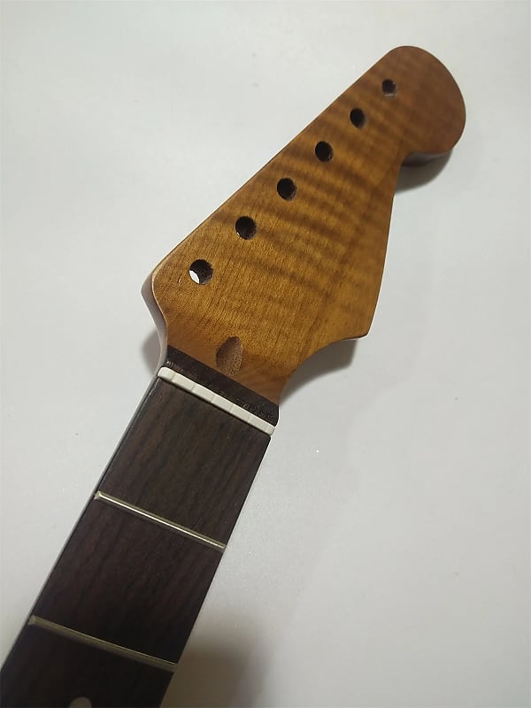Roasted Maple Wood Strat Stratocaster Style Guitar Neck and | Reverb