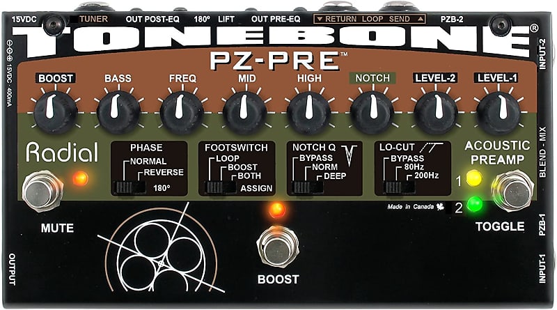Radial Tonebone PZ-Pre Acoustic Preamp | Reverb