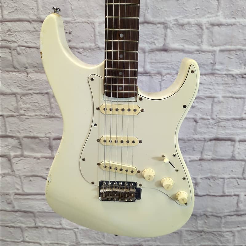 Lotus Strat Copy White 1980s Electric Guitar | Reverb