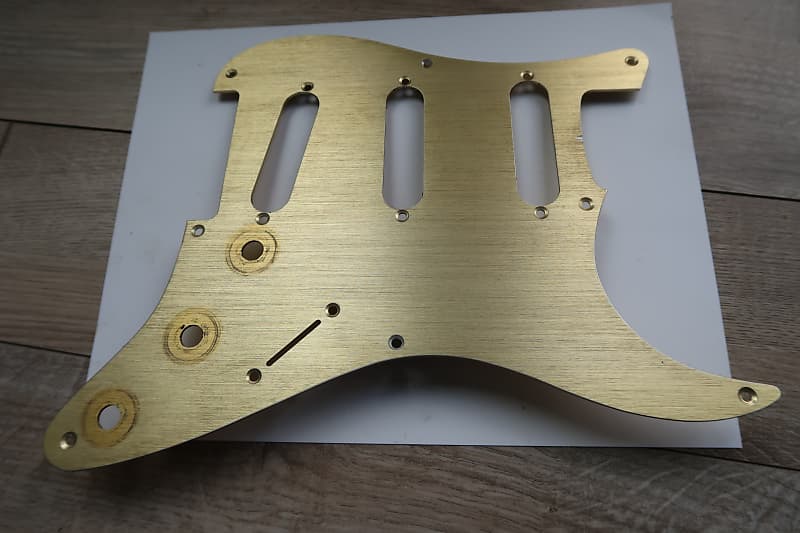 54 thru 58 8 hole Fender Stratocaster Anodized Gold Pickguard | Reverb