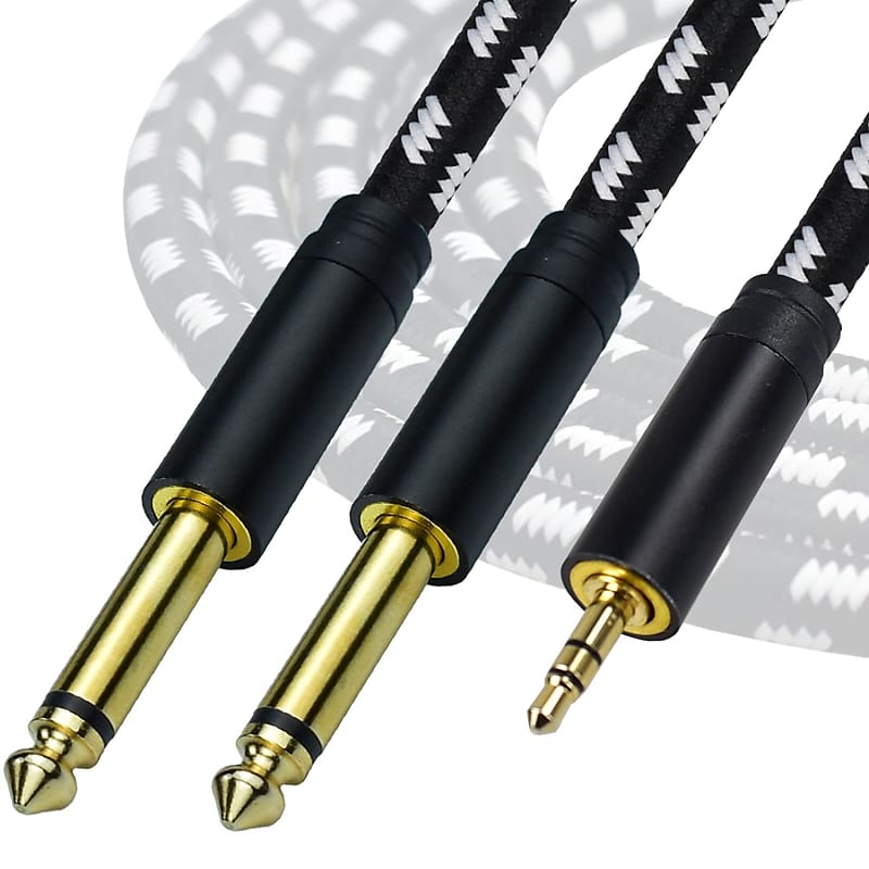 1/8 To Dual 1/4 Stereo Cable, 3.5Mm Mini Trs To Dual Quarter | Reverb