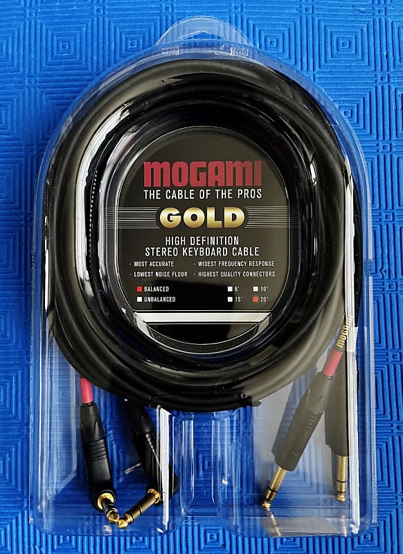 Mogami Gold Keyboard SB Balanced Stereo Cable - 20' Dual TRS | Reverb