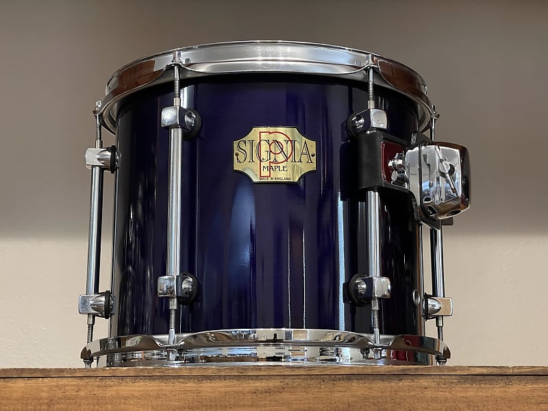 1990's Premier Signia Maple 12" Sapphire Blue 10x12 Rack Tom | Reverb