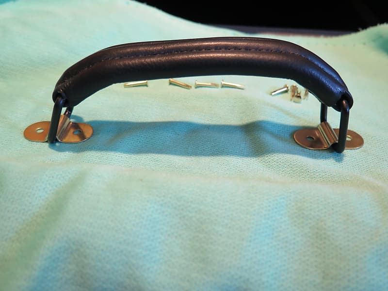 NOS leather guitar case handle for Hiscox Calton mark leaf | Reverb