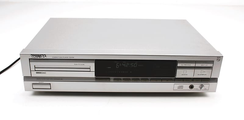 Philips CD-614 Vintage Compact disk player - Silver | Reverb
