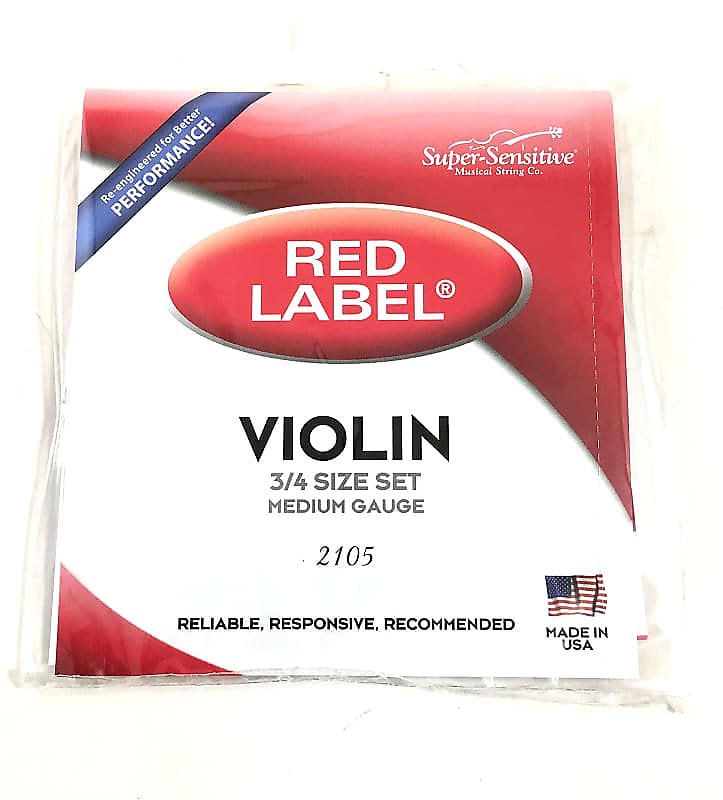 Super Sensitive Red Label Violin String Set 3 4 Reverb Uk