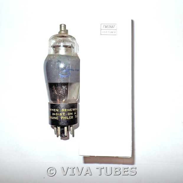 Philco USA 6A8G [6Q8] Silver Wrinkled Plate Smoked Glass | Reverb