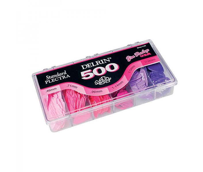 4100 Delrin 500 Pick Box, 324pcs, 6 thicknesses, Dunlop | Reverb