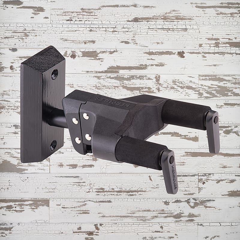 Hercules Locking Auto Grip Guitar Hanger Wall Mount - Black | Reverb