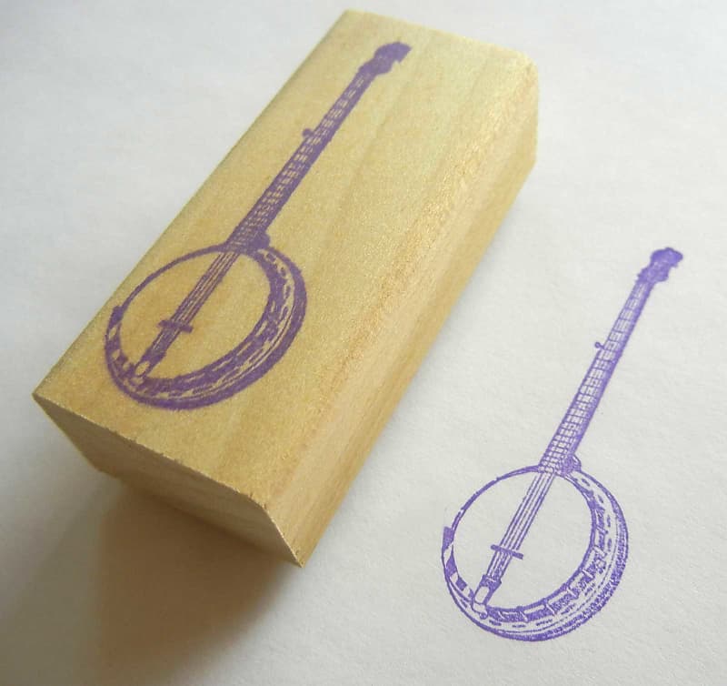 Bluegrass Banjo Rubber Stamp | Reverb