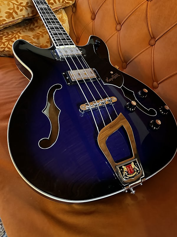 Hagstrom Viking Bass Dark Baltic Sea blue burst | Reverb