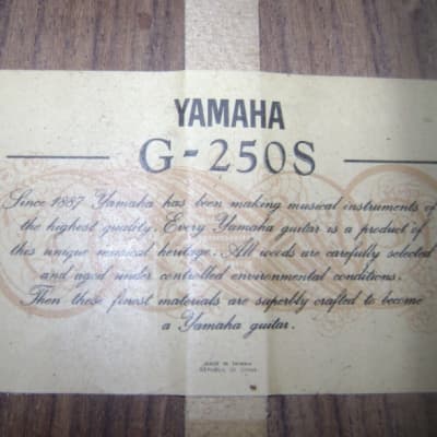 Yamaha G-250 S Vintage Acustic Guitar | Reverb