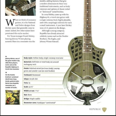 Republic Resonator Guitar Highway 61 Brushed Steel | Reverb