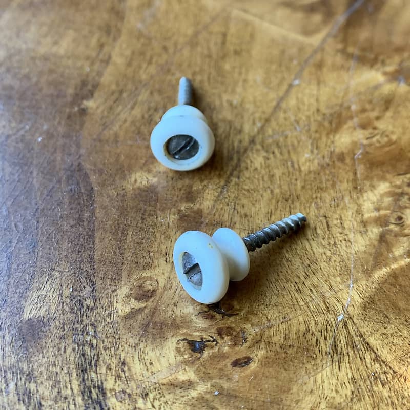 Hofner Strap buttons c 1960 White original vintage Germany | Reverb