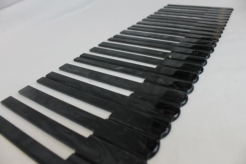 Piano Accordion Part - Set of 24 Pre-Cut Black Key Tops 19mm | Reverb
