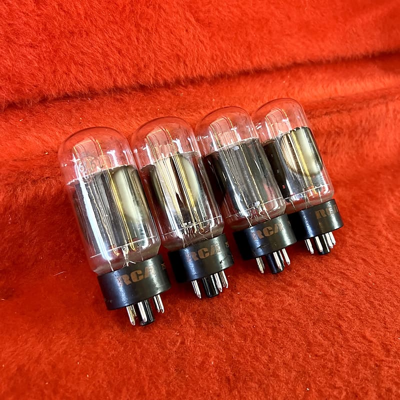 Matched QUAD RCA 6L6 power tubes 1960’s - Grey plate quartet | Reverb