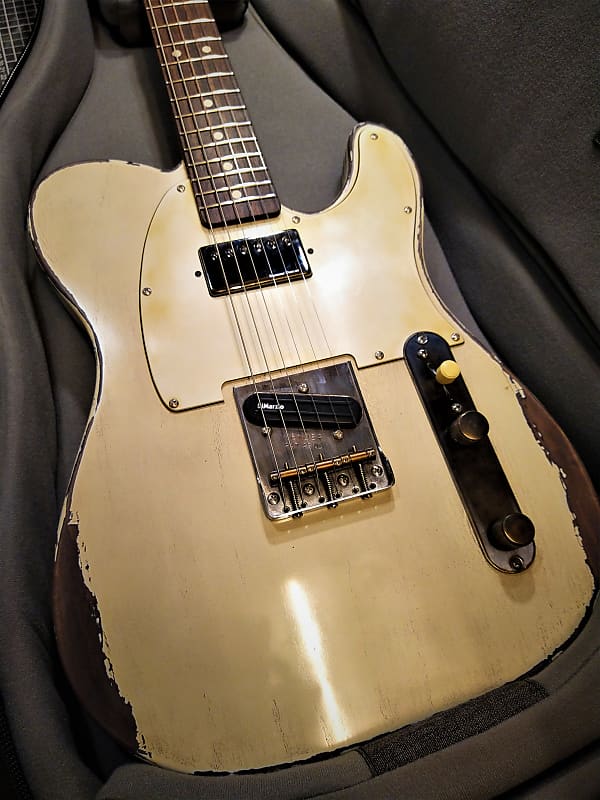 Relic.D Partcaster-Heavy Relic Tele Aged White | Reverb