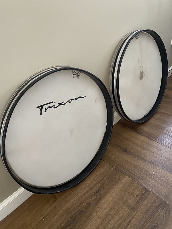 Trixon Vintage 22" Bass Drum Heads and Hoops/Logo Head | Reverb