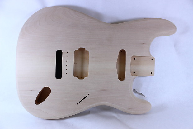 Unfinished Basswood Strat Stratocaster guitar body - 6 | Reverb UK