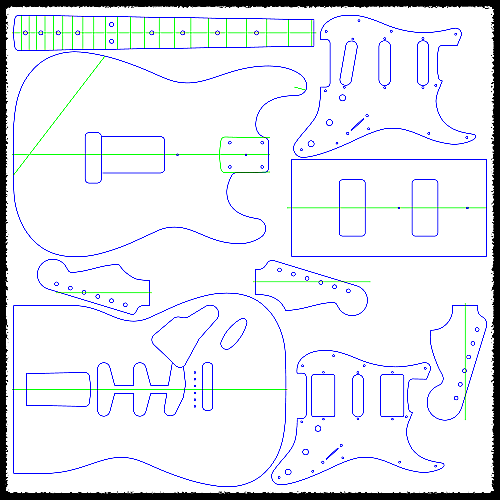 Stratocaster (Vibrato) Guitar Routing Templates - 1/4" Clear | Reverb