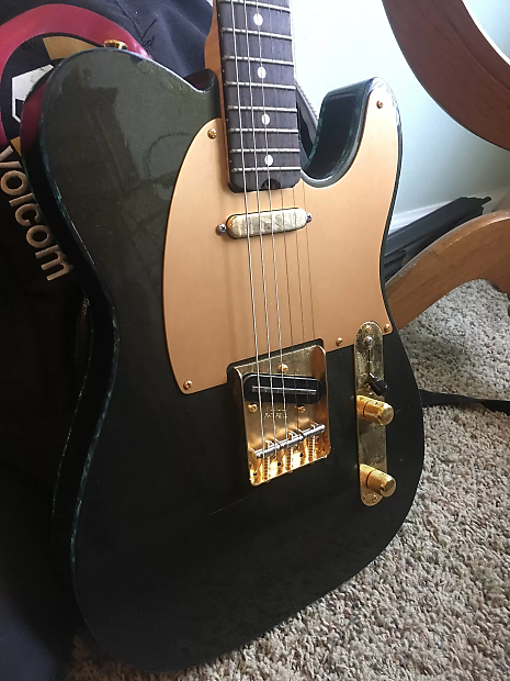 Custom Telecaster Body Black & Gold Sparkle w/ Lollar Pickups | Reverb
