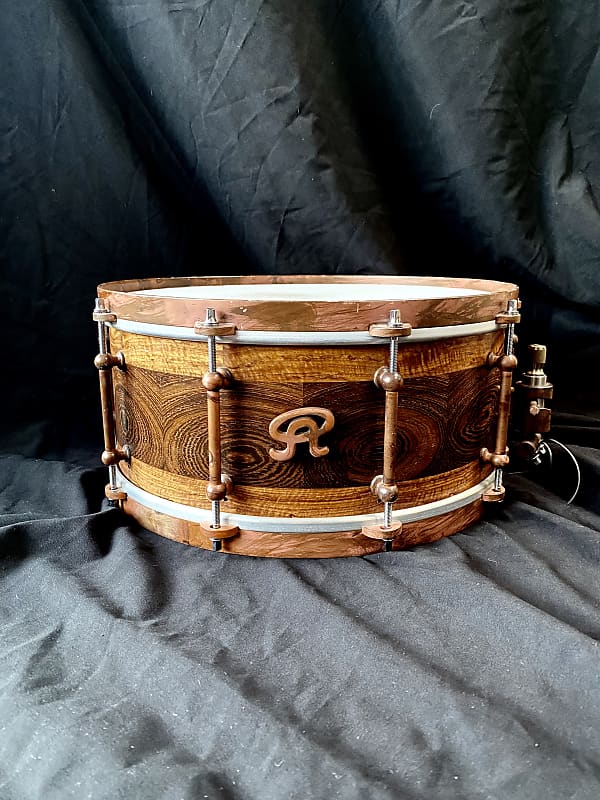 Angel Snare Drum 14x6.5 Black Wenge and Rosewood stave shell | Reverb