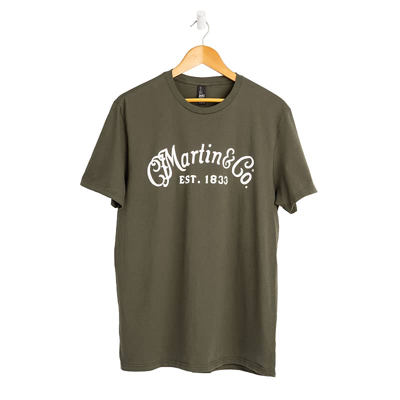 Martin Guitars Classic Solid Logo Tee Shirt Olive - Extra | Reverb