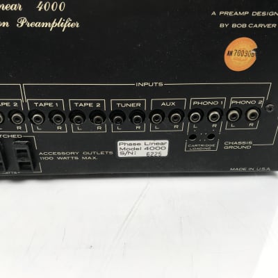 Vintage Phase Linear Model 4000 Stereo Preamplifier Preamp | Reverb