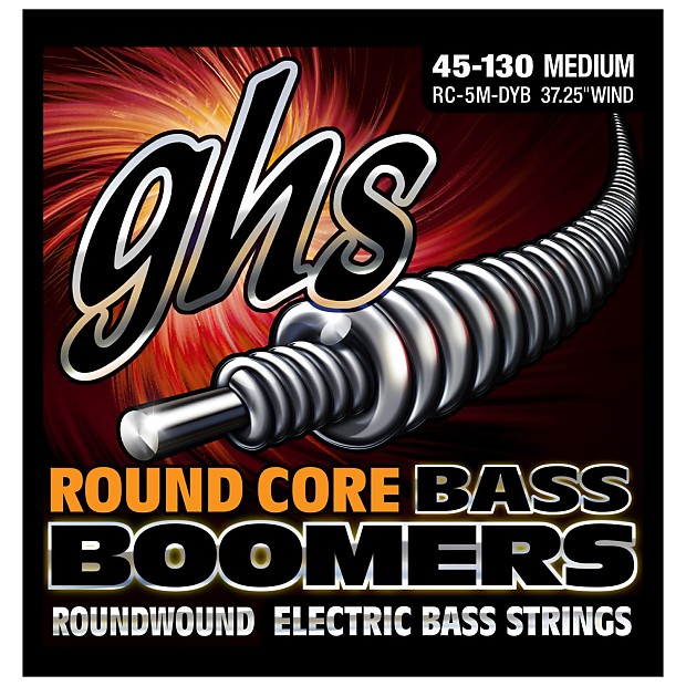 GHS RC5M Round Core 5-String Electric Bass Boomers, Medium | Reverb