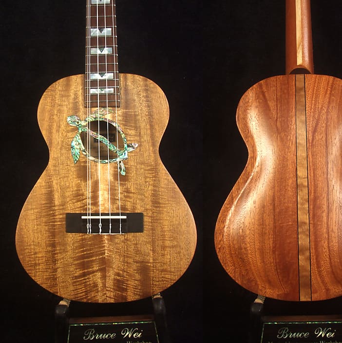 Bruce Wei Handmade 5 String Curly Mango Arch-Back Tenor | Reverb