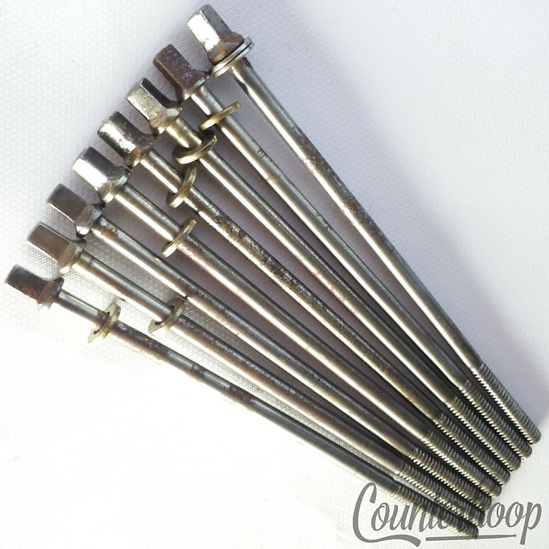 Ludwig/Leedy 8x 4 7/8"Tension T-Rods Snare/Tom Drum Nickel | Reverb