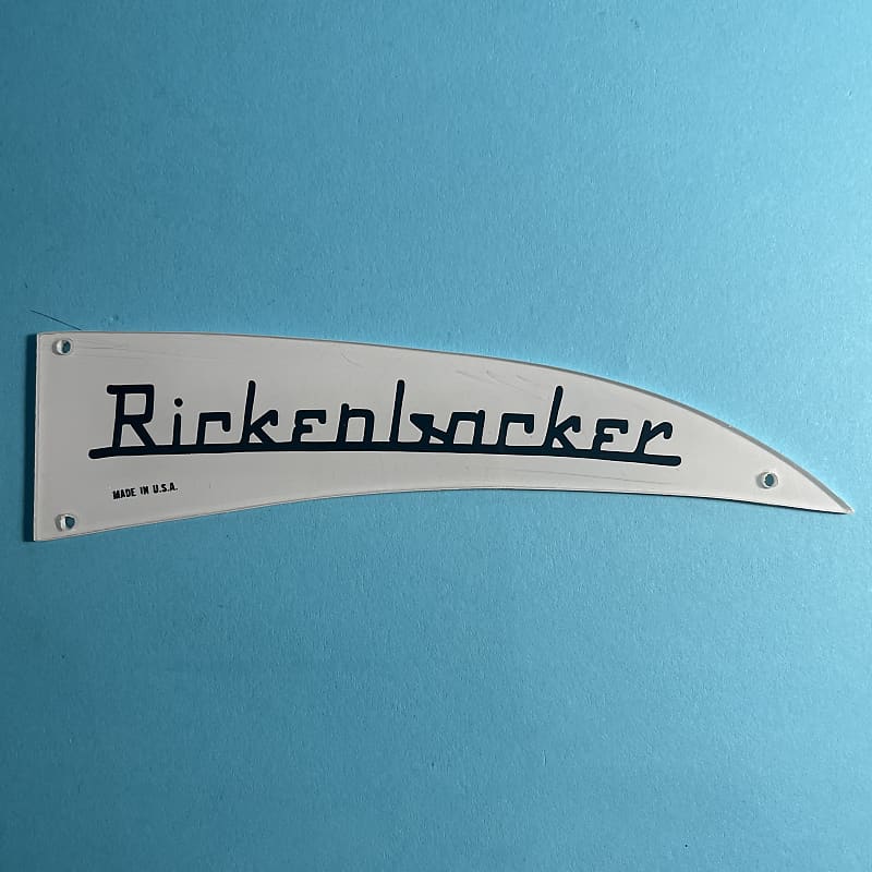 Rickenbacker Truss Rod Cover TRC White W/ Black Logo! | Reverb