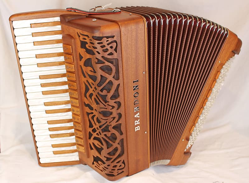 NEW Mahogany Brandoni 147W Piano Accordion LMMH 37 120 | Reverb