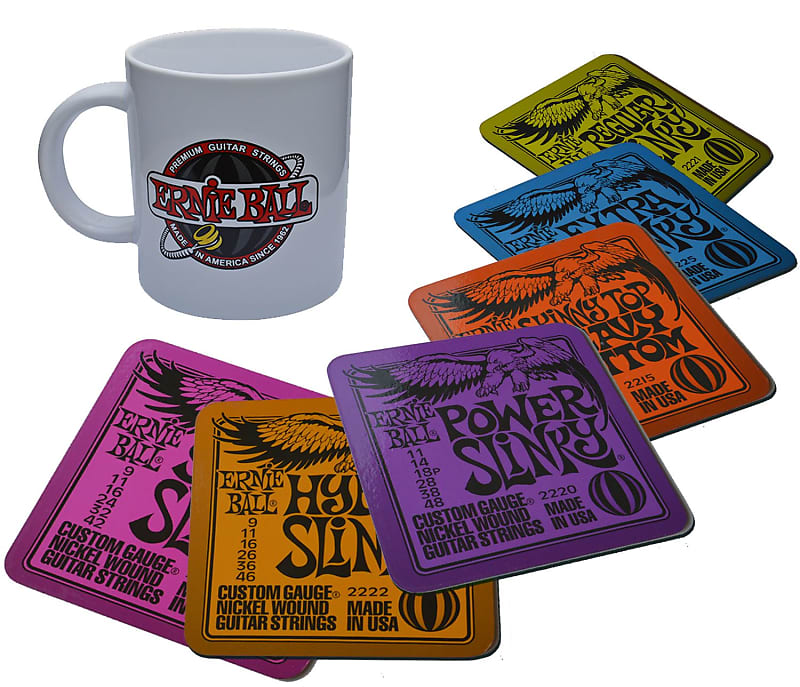Ernie Ball Slinky Drinks Mat Coaster Set a- Pack of 6 | Reverb