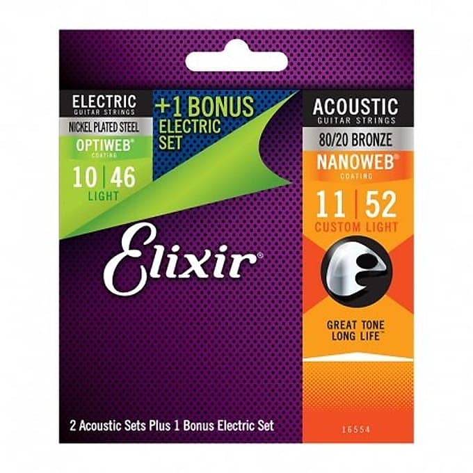 Elixir Acoustic/Electric Multi Pack 2x E11027 + 1x E19052 | Reverb