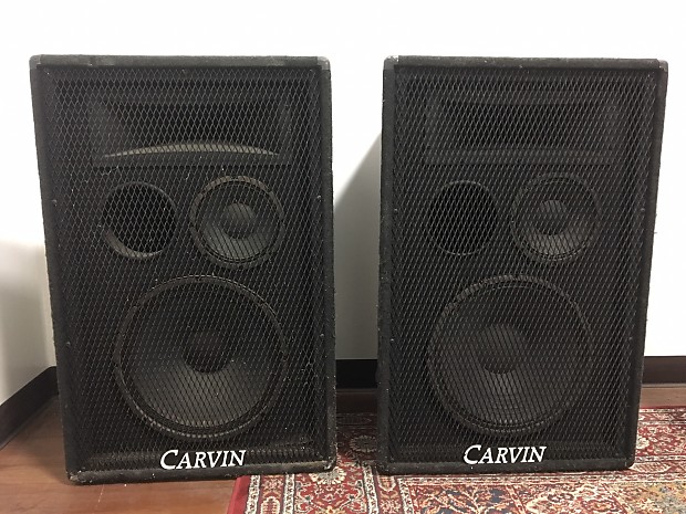 Carvin-Pair of TR1503 3-Way Speaker Cabinets, Black | Reverb