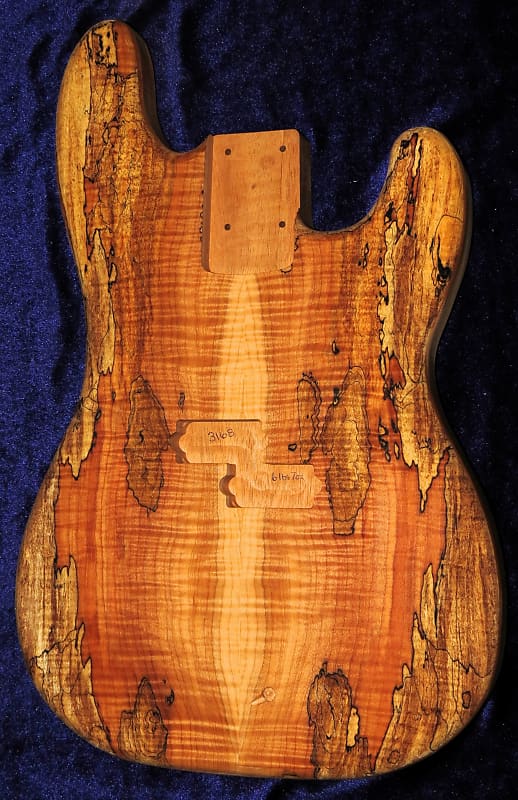 Mahogany / Flamed Spalted Maple Precision P-BASS Style Body | Reverb