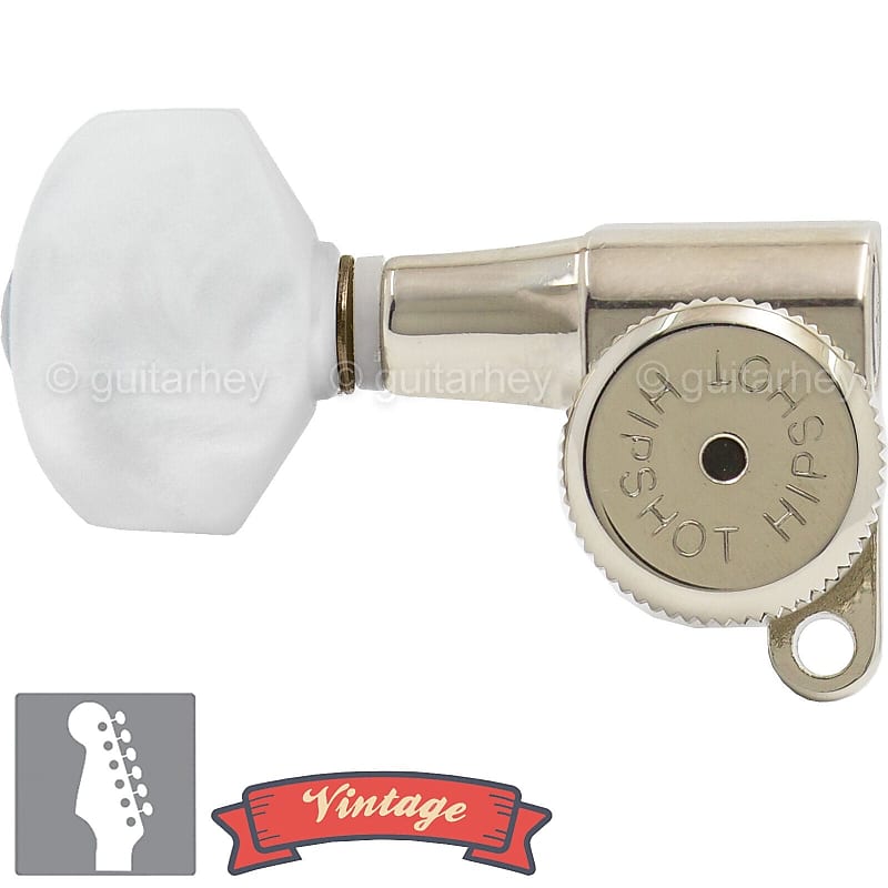 NEW Hipshot VINTAGE 6-in-Line Locking Tuners 8.5mm Oval Keys | Reverb