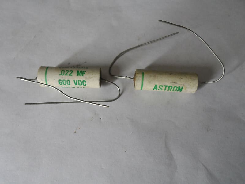 2 NOS Vintage Astron .022 600v Capacitors Tone Caps | Reverb