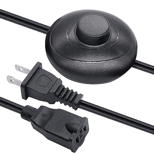 Black Foot Pedal Push Switch Round Inline Lamp Light On-Off | Reverb