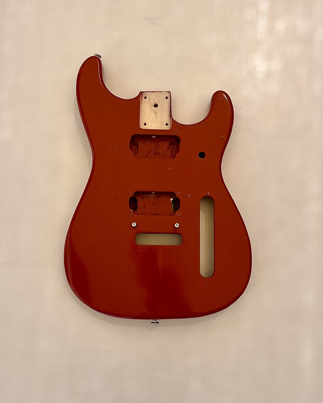 Strat-Tele Hybrid Guitar Body. - Red | Reverb