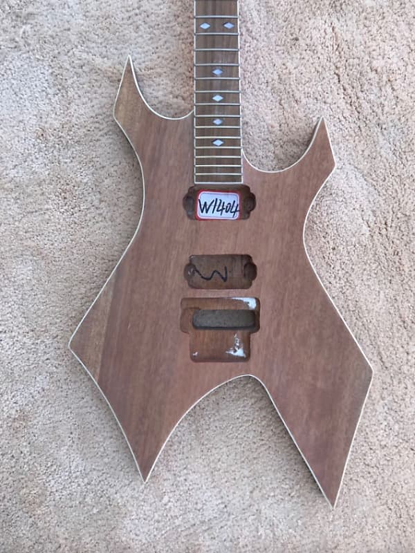 Unfinished Warlock Style Guitar Body with Mahogany Neck | Reverb