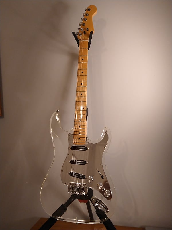 Custom Acrylic Strat style w/LED lights | Reverb