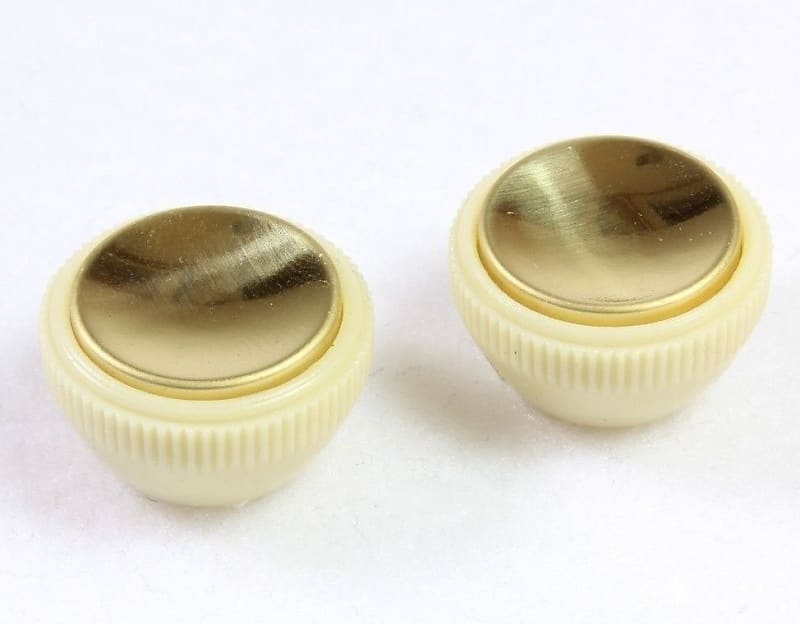2-Pack Vintage-Style Tea Cup Knobs for Hofner Bass Gold | Reverb